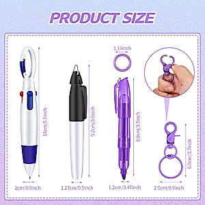 Sabary Mini Highlighter Nurse Pen Pack Set Nurse Pens for Badge Include Pink and Purple Tip Highlighter 2 Permanent Marker Pen and 2 Retractable Ball Pen with 2 Nursing Keychain Clip (Blue, Purple)