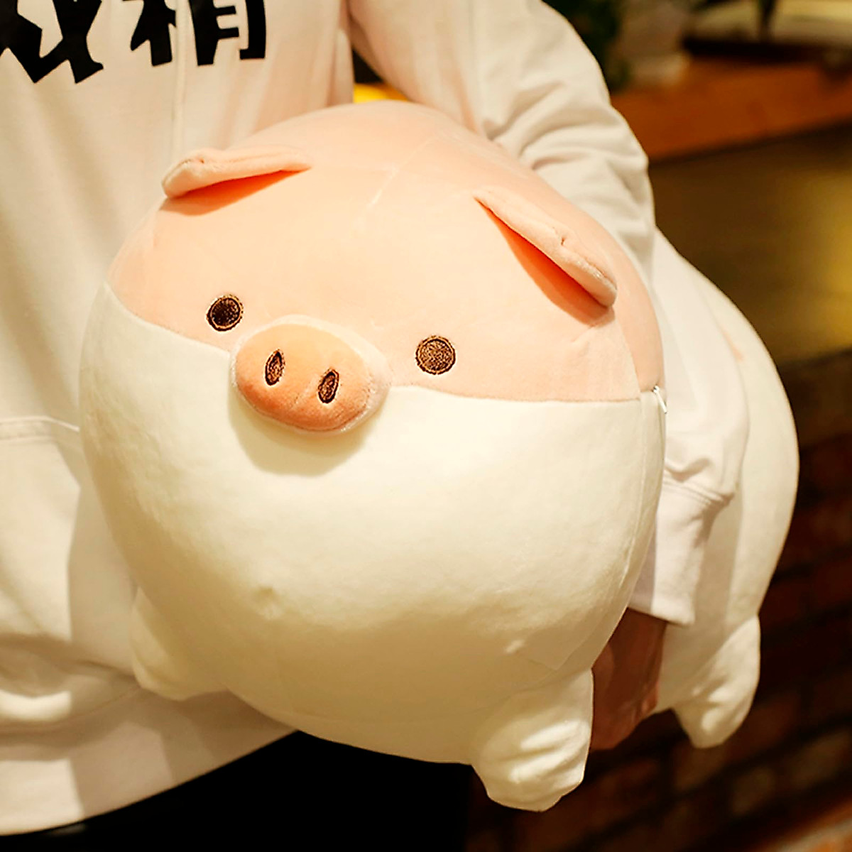 Levenkeness Soft Fat Pig Plush Hugging Pillow,Cute Piggy Stuffed Animal Doll Toy Gifts for Bedding, Kids Birthday, Valentine, Christmas (Pink, 19.7")