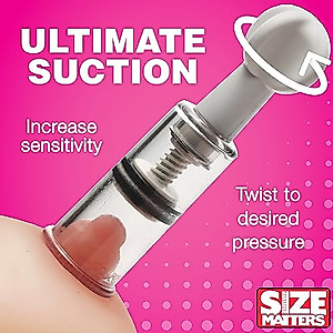 Size Matters Twist Up Nipple and Clitoris Suction Devices, Transparent, 3 Count (Pack of 1) (AC914)