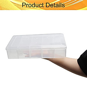 Juvielich Clear Plastic Organizer Box, 15 Grids Storage Container Jewelry Box with Adjustable Dividers, for Beads Art DIY Crafts Jewelry Fishing Tackles 11.02"x6.69"x2.17"(LxWxH)