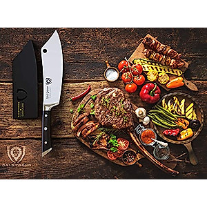 Dalstrong Chef & Cleaver Knife - 8 inch - The Crixus - Gladiator Series Elite - German HC Steel - Hybrid Razor Sharp Kitchen Knife - Black G10 Handle - Sheath Included - Chef Knife - NSF Certified