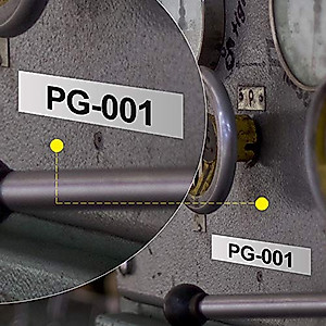 Wonfoucs Compatible Label Tape Replacement for DYMO 18445 Rhino Industrial 3/4" Permanent Vinyl Label Tape Work with DYMO Rhino 4200 5000 5200 6000 Label Maker, Black on White, 19mm x 5.5m, 5-Pack