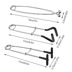 Set of 3 Fish Mouth Spreader Stainless Steel Fish Mouth Hook Remover Jaw Retractor Spring Fish Mouth Opener Fishing Accessories, SP|624