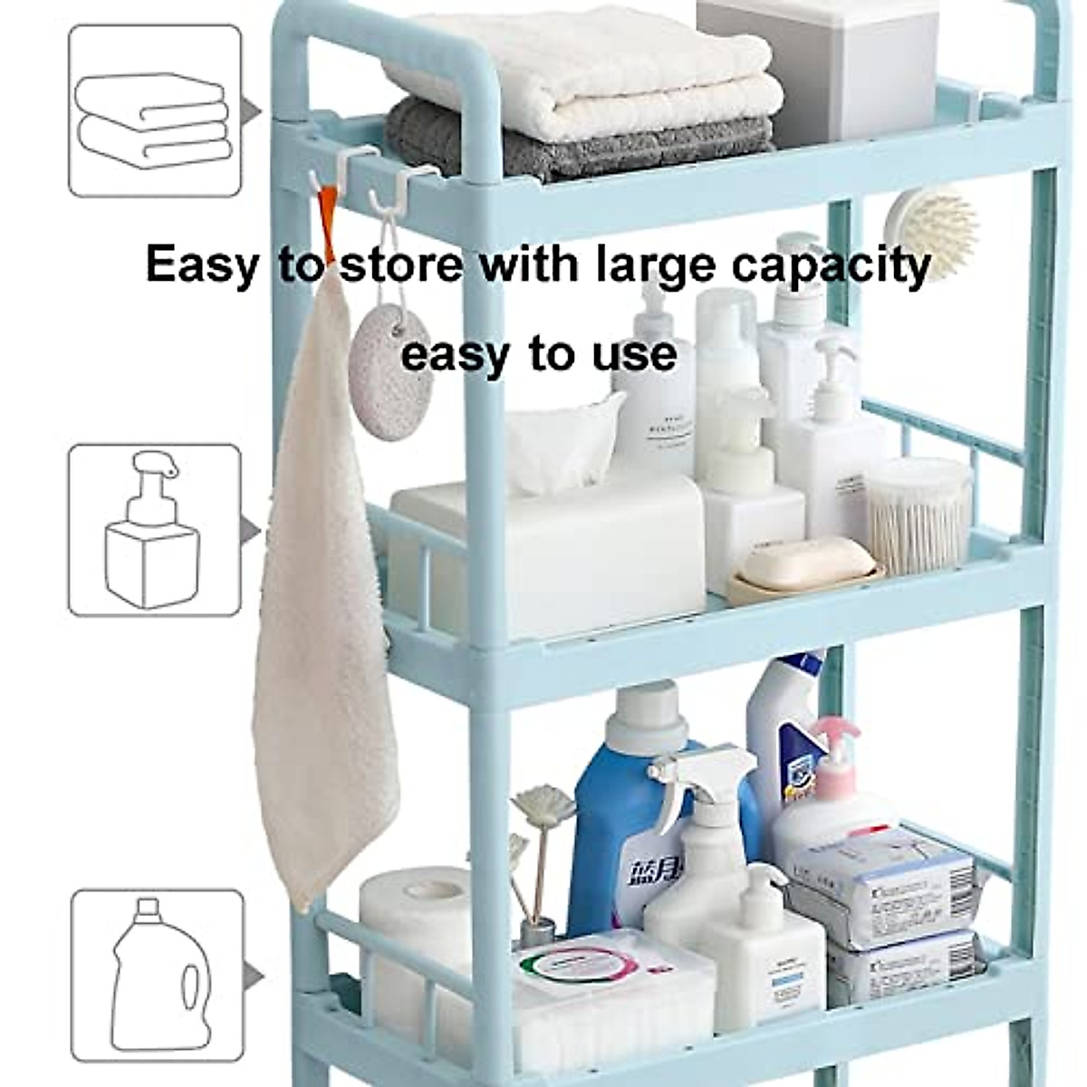 HAZEK Bathroom Shelf Over Toilet, Storage Over Toilet Bathroom Organizer, Pace-Saving, Easy Assembly, Fit Most Toilets