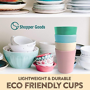 Shopper Goods Bamboo Cups Kids Toddler Multi-Color (4 Pack / 10 Oz)