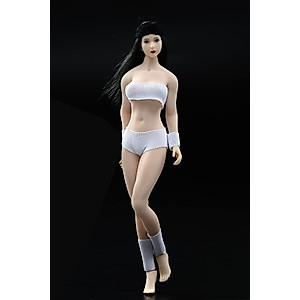 1/12 Scale Female Seamless Super Flexible Action Figure Body with Head Sculpt White Skin 6inch Model Full Set Dolls Toys (T01A)