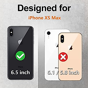 SPIDERCASE Designed for iPhone Xs Max Waterproof Case, Built-in Screen Protector Full-Body Clear Call Quality Heavy Duty Shockproof Cover Case for iPhone Xs Max 6.5’’ (Black/Clear)