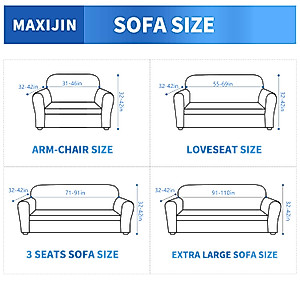 MAXIJIN Stretch Chair Cover Chair Slipcovers with Arms, 1-Piece Couch Sofa Chair Covers for Living Room, Non Slip Armchair Cover (31"-46") Furniture Protector Dogs Pet Friendly (Chair, Light Grey)