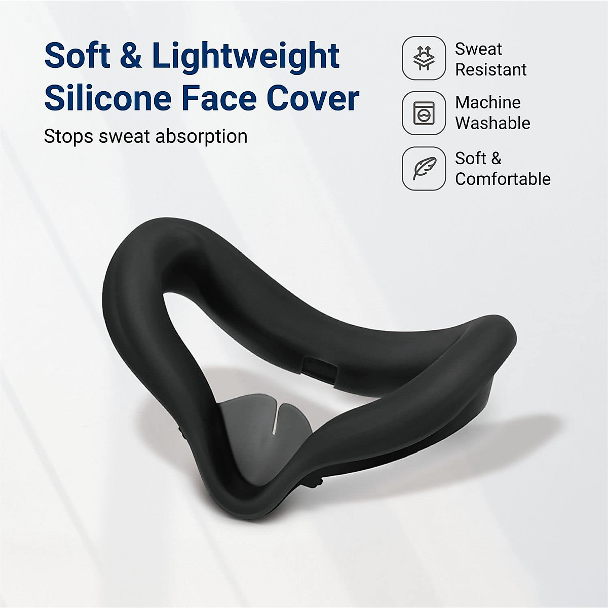 TNP VR Face Cover and Lens Protector Compatible with Oculus Quest 2 - Oculus Quest 2 Silicone Face Cover with Nose Light Blocker and Proof Lens - Sweat Guard Silicone Cover for Oculus Quest 2