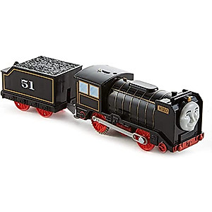 Thomas and Friends Motorized Train Set - 6 Pc Bundle with Thomas, Emily, Hiro, and Carly Trains Plus Daniel Tiger Stickers, More | Thomas and Friends Motorized Engines