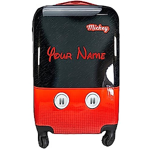Disney Luggage Kids Suitcase Mickey Mouse Carry on Hardshell Rolling Spinner Suitcase Travel Bags Gifts Trip Accessories - Personalized Mickey Mouse Luggage with Your Name