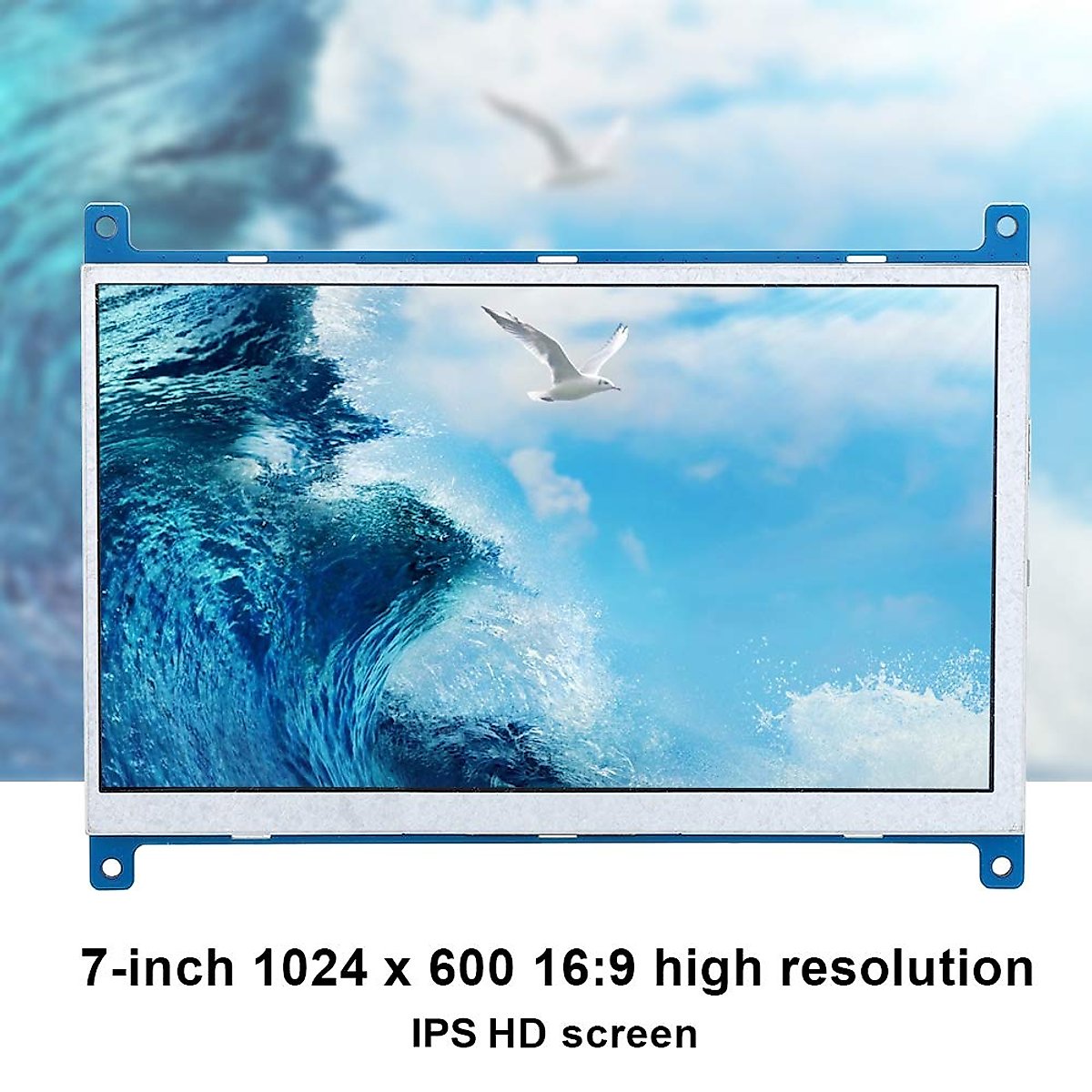 Sutinna LED Backlight 7 Inch Monitor True IPS HD Widescreen Upgraded Game Display No Driver 1024x600 for Raspberry Pi/BB Black