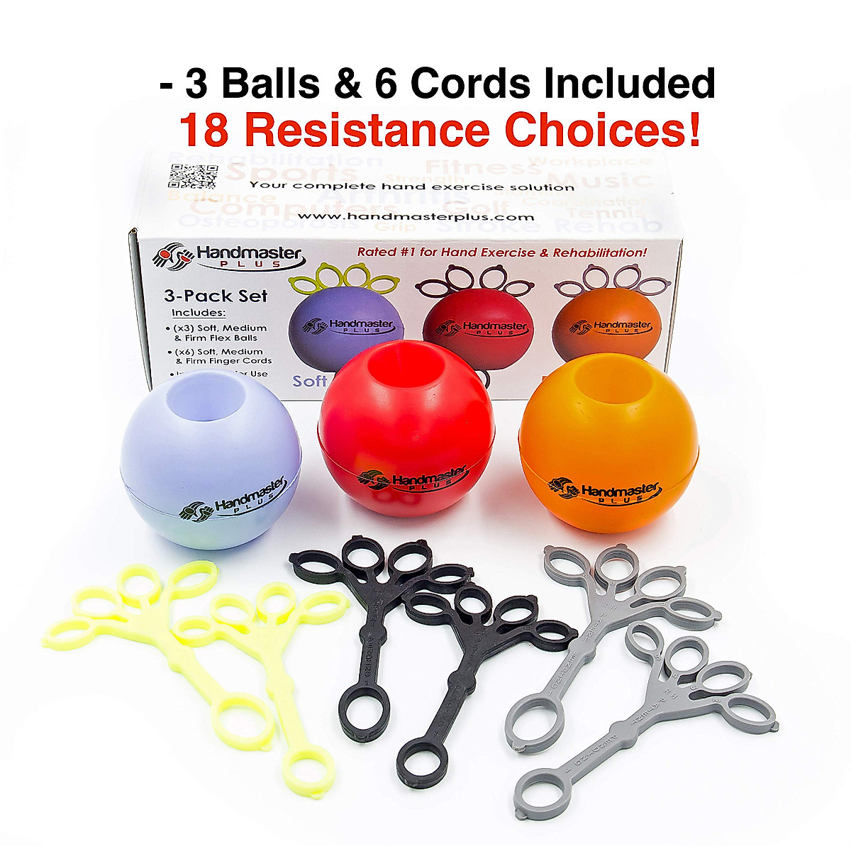 Handmaster Plus Physical Therapy Hand Exerciser (Colours May Vary), 9 Piece Set