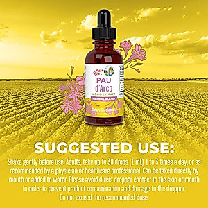 MaryRuth Organics PAU d'Arco Bark Liquid Herbal Supplement | Immune Support, Digestive & Gut Health | Echinacea, Usnea Lichen, Reishi Mushroom, Thyme Leaf | Vegan, Non-GMO | 1 Fl Oz, 1 Month Supply
