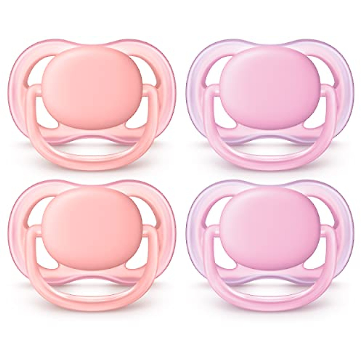 Philips AVENT Ultra Air Pacifier 0-6 Months, Pink/Peach, 4 Pack, SCF245/40