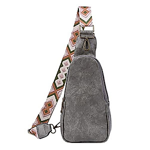 Sling Bag for Women Crossbody PU Leather Chest Bag Satchel Daypack Shoulder Backpack Crossbody Leopard Handbag