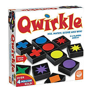 MindWare Qwirkle Strategy Games Pack of 3 – Kit Includes Popular Games Qwirkle, Qwirkle Rummy and Qwirkle Bonus Pack - Ideal Family Games for Game Night and Party Games for Adults - Ages 6 and Up