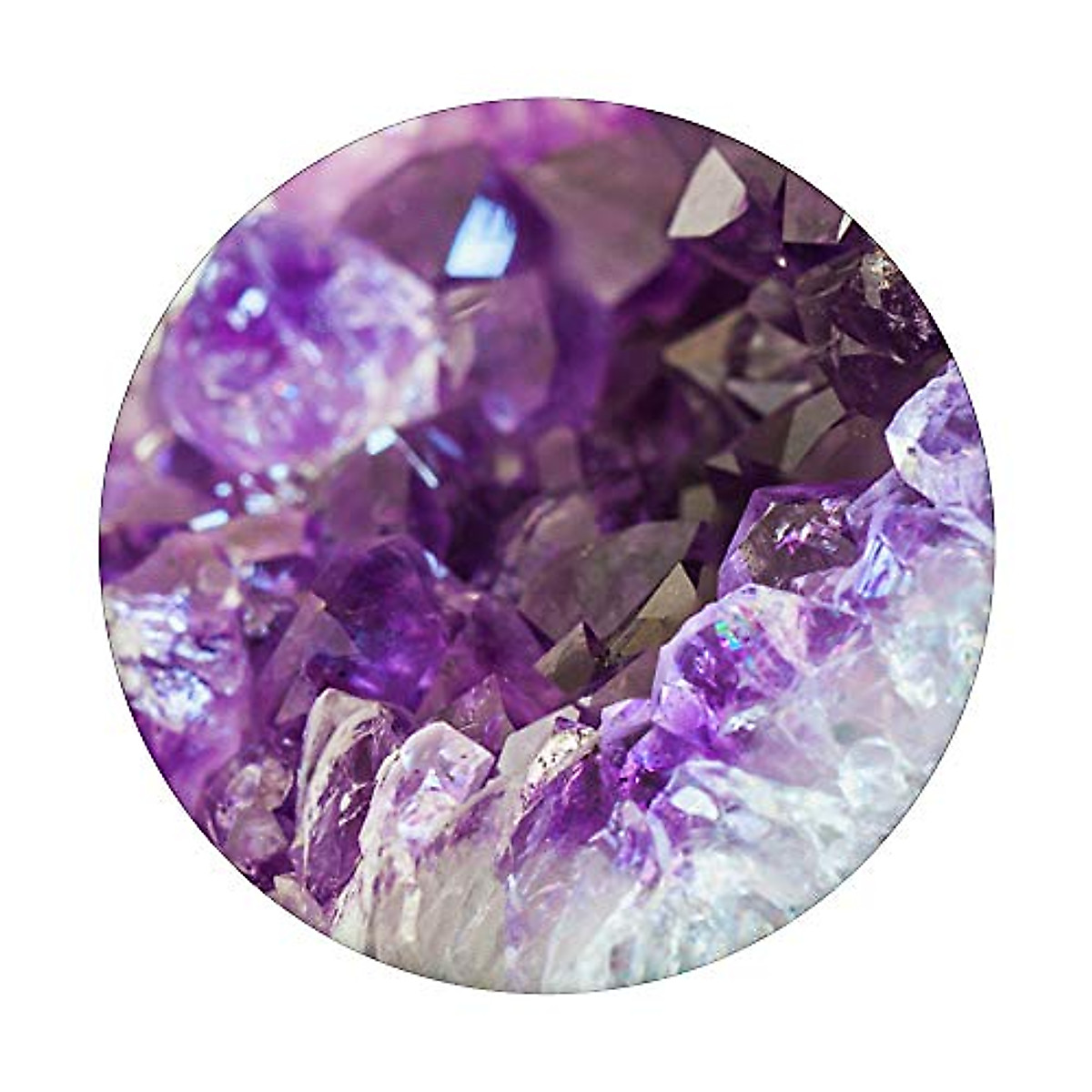 Purple Caverns Geode Phone Grip Purple Amethyst Mineral Rock PopSockets PopGrip: Swappable Grip for Phones & Tablets