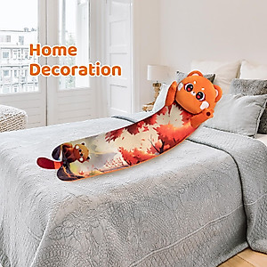 Mewaii Long Panda Plush Body Pillow, Cute Panda Stuffed Animals Soft Plushies, Panda Squishy Big Cuddle Pillow Toys Gift for Girls (Red Panda 20 Inches)