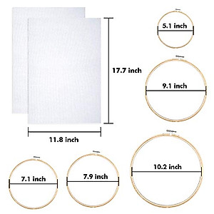 Inscraft 304 Pack Embroidery Kit, 200 Colors Threads, 5 Pcs Bamboo Embroidery Hoops, 2 Pcs Aida Cloth, Instructions, Bag and Cross Stitch Tools Set, Hand Embroidery Starter Kit for Beginners Adults