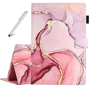 Fancity Case for Samsung Galaxy Tab A8 10.5 Inch 2022 Release, Multi-Viewing Angles, PU Leather Smart Cover with Auto Sleep Wake Feature for Galaxy Tab A8 Tablet [SM-X200/X205/X207], Marble Pink