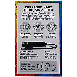 BoomCloud 360 Boomstick in-Line Wired Headphone Audio Enchancer Amp and Signal Processor - Black