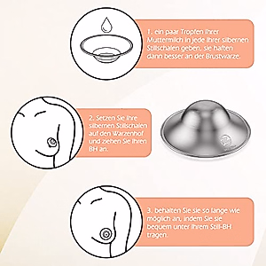ZHIUGUZILLA Silver Nursing Cups | The Original Silver Nursing Cups | Nipple Shields for Nursing Newborn | Nipple Covers Breastfeeding | Soothe and Protect Your Nursing Nipples - 999 Silver -2 Count