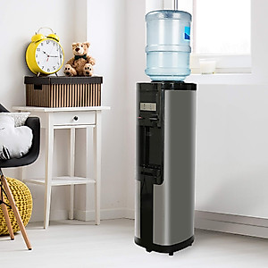 Vilobos Top Loading Water Dispenser Hot/Cold Water Cooler Dispenser-Holds 3 or 5 Gallon Bottles, Child Safety Lock,Removable Drip Tray for Home Office,Black