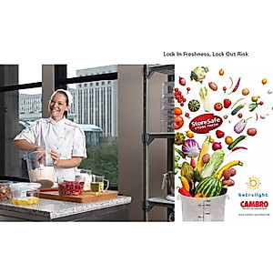 Food storage containers ,storage containers is Cambro 6 Qt. Clear Round Polycarbonate With Matching Lid,Virtually Unbreakable,Stain-resistant,Includes BETRULIGHT Fridge Decal