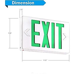 EXITLUX 8 Pack Green Led Emergency Exit Lights with Battery Backup-UL Listed 120V/227V Double Face- Exit Sign with Emergency Lights-Plug in Emergency Battery Lights