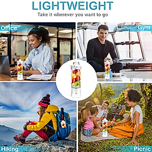 Juice Jet, 20oz Portable Blender, 6 Blade Mixer, USB Rechargeble, Personal Size Blender, High Speed, with Travel Lid, BPA Free, Gym, Home, Outdoor, Office, Family (White)