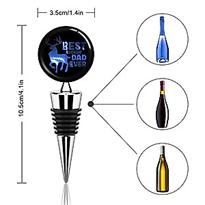 Best Buckin' Dad Ever Deer Wine Bottle Stopper Zinc Alloy Beverage Bottle Stoppers for Gifts Bar Holiday Party Wedding