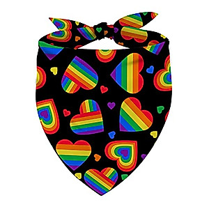 Rainbow Heart Dog Bandana LGBT Pride Day Dog Scarf Adjustable Accessories for Small Medium Dogs Cats Pets