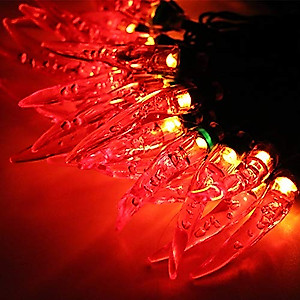 X-GiftKey 23FT 50LED Solar Red Chili Lights Outdoor - Garden Solar Decorative Lights,Christmas Harvest Lights - LED Solar Red Chili Pepper String Lights for Porch Wedding Party Holiday Decor