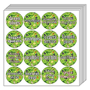 Creanoso Kitchen Ingredients Item Labels Text Stickers (20-Sheet) – Gift Giveaways Stickers for Chefs – Premium Quality Design Food Label Stickers for Kitchen – Unique Rewards Incentives for Men Women