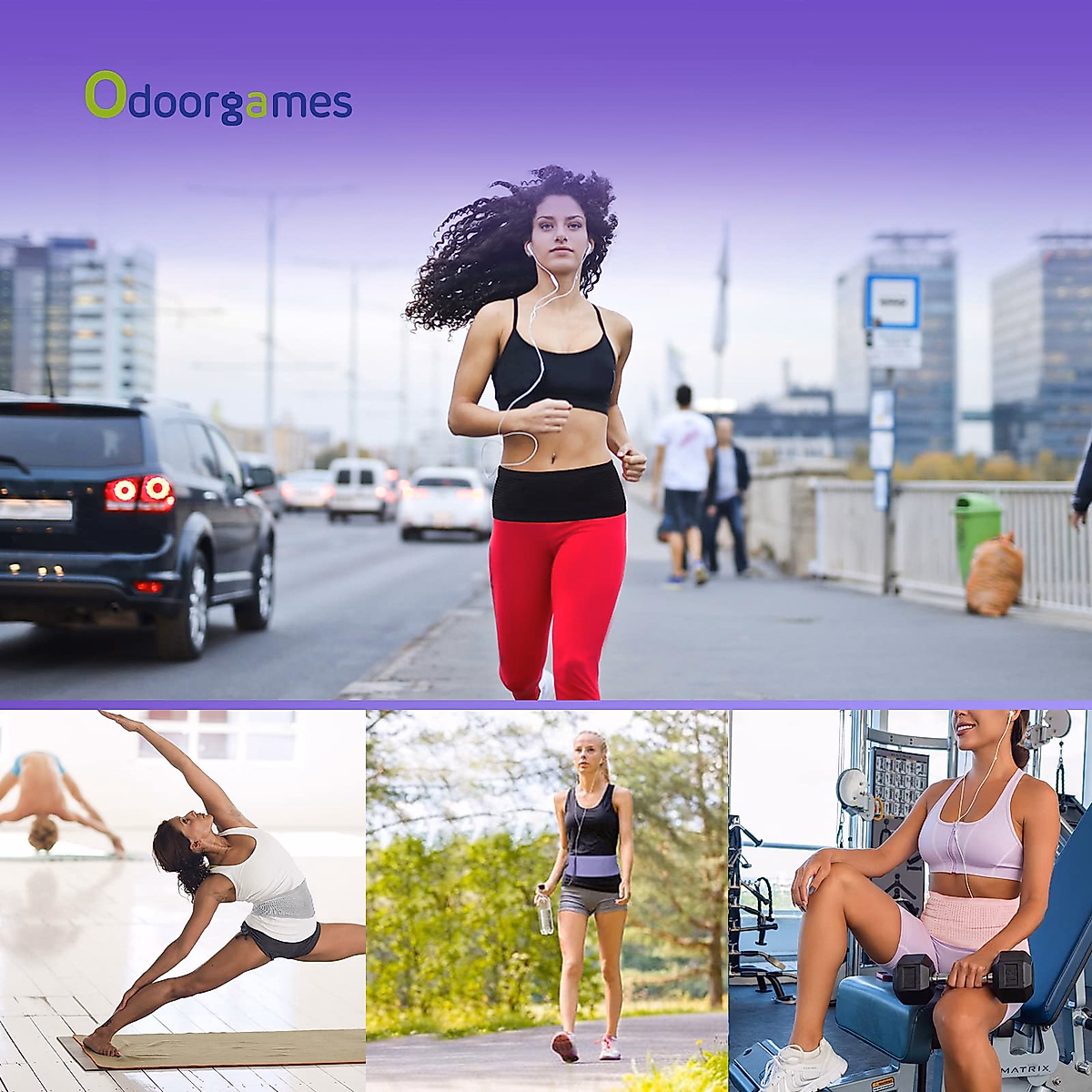 Odoorgames Slim Running Belt | Travel Money Belt | Running Waist Pack | Slim Fanny Pack for Running | Hidden Pockets for Travel (Beige, Large)