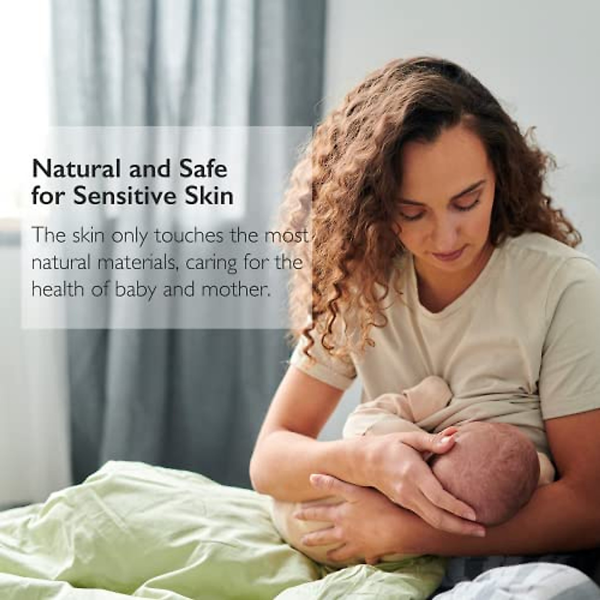 Momcozy Bamboo Fiber Disposable Nursing Pads, 100% Natural Materials and 100% Biodegradable, Skin Contacts Only Most Natural Materials, for Sensitive Skin, Individually Packaged（80 Count）