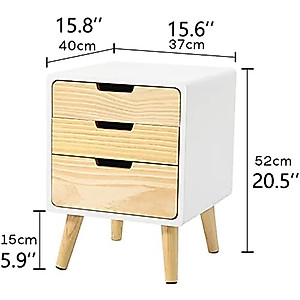 Nightstands Nightstand Modern Wooden Bedside Table 3 Storage Drawer End Table Nordic Bedside Dresse Simple 40x37x52 Cm Bedside Cabinet Well Made