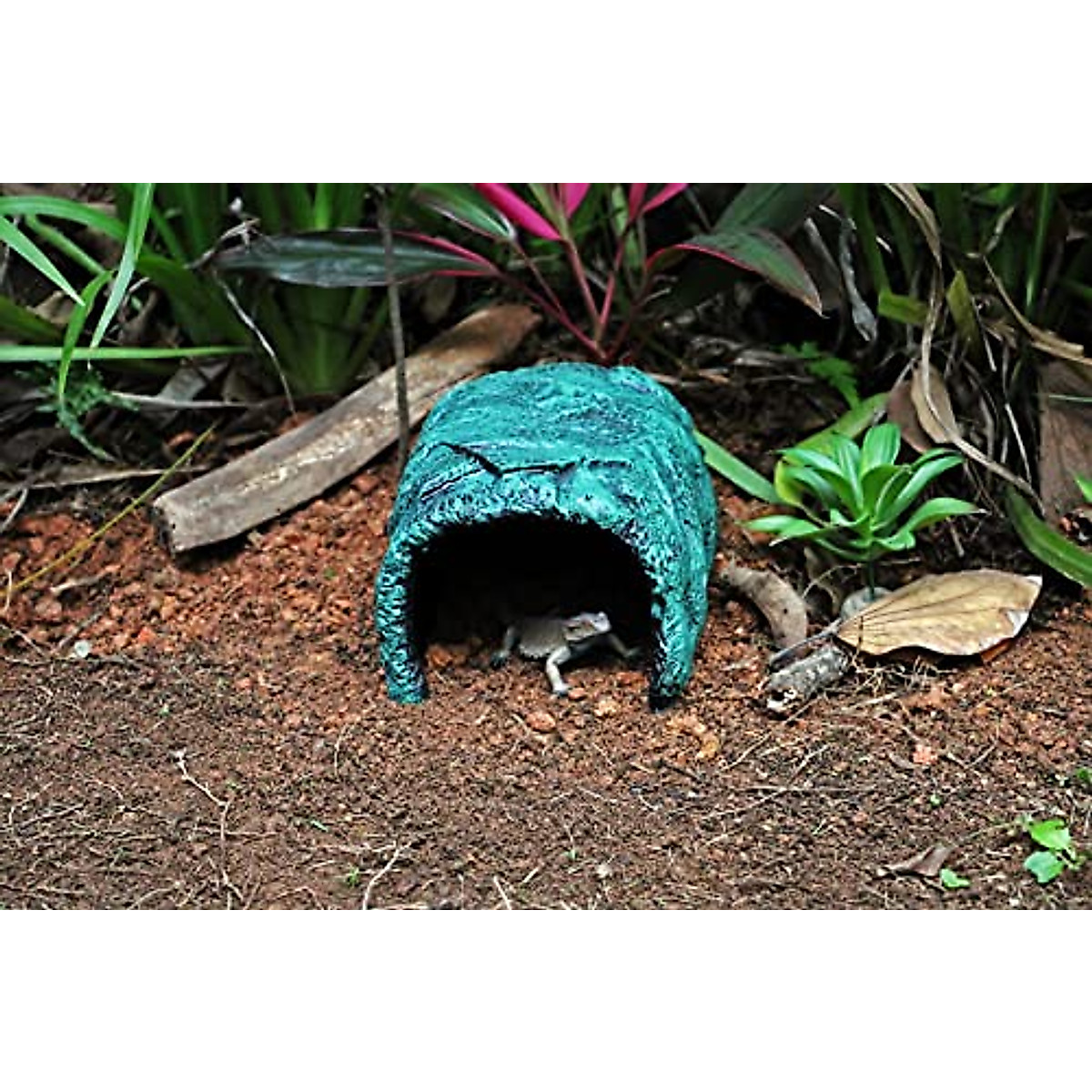 Stone Cave Shelter Hiding Turtle House - Hideout Caves for Reptile Aquarium Terrarium Decoration Ornament (8.3 x 6 inches)