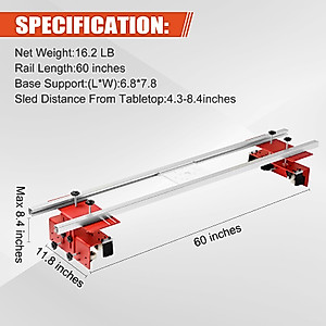 Howaoo Router Sled, Portable and Easy to Adjust Slab Flattening Jig, 60 inches Router Sled for Flattening Slabs, Trimming Planing Machine for Wood Flattening, Home DIY