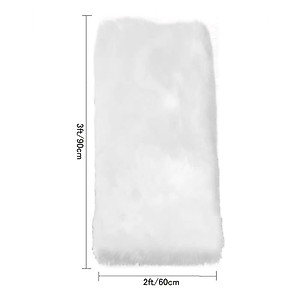 wxnzsl Faux Fur Rug 2x3 White Fluffy Shaggy Rug,Soft Faux Sheepskin Rug Furry Rug for Bedroom Living Room