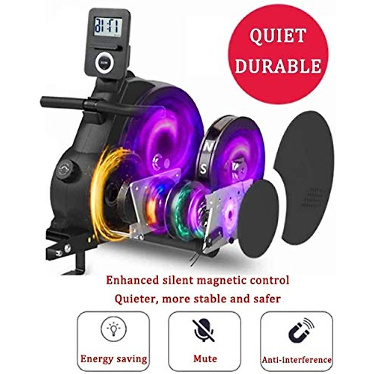 Foldable Rowing Machines Rowing Machine for Home Use Foldable Silent Magnetic Control, Aerobic Exercise Fitness Equipment, Male and Female Weight Loss Muscle Training Water Ro