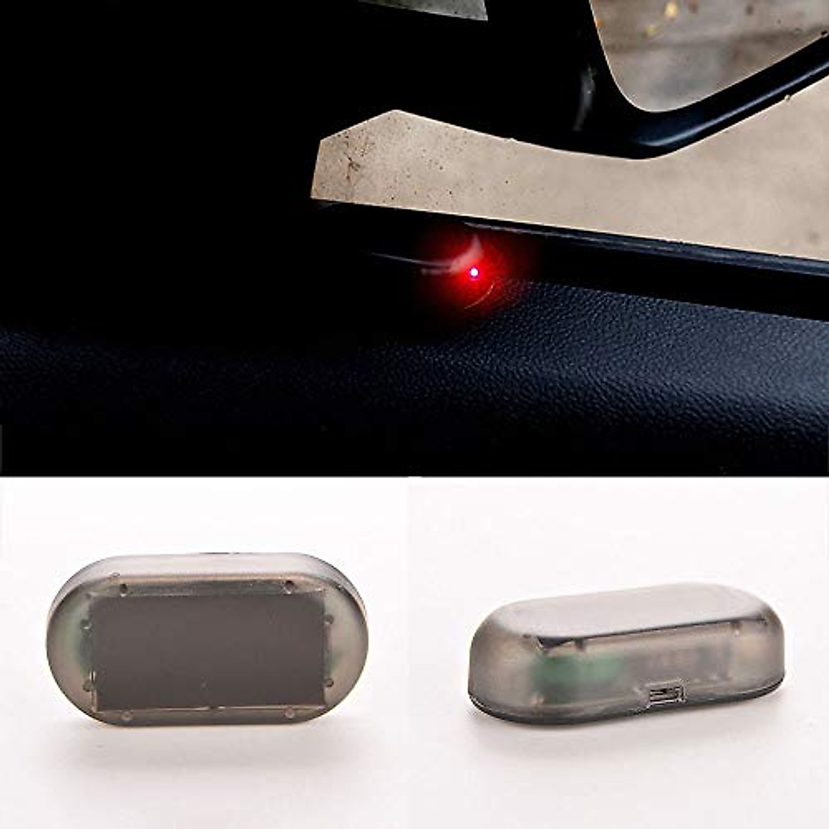 Paddsun Solar Power Car Alarm Red LED Light Anti-Theft Flash Blinking Lamp Veihicle Anti-Theft Alarm Warning System, Red