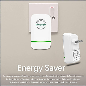 Pro Power Saver, Electricity Saving Box, Smart Watt Energy Saving Device with LED Indicator for Household Office Market (2Pcs White)