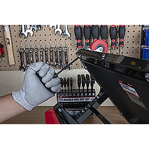 Performance Tool W80275 10-Piece Metric T-Handle Allen Wrench Set, Long Arm Hex Key Wrench Set