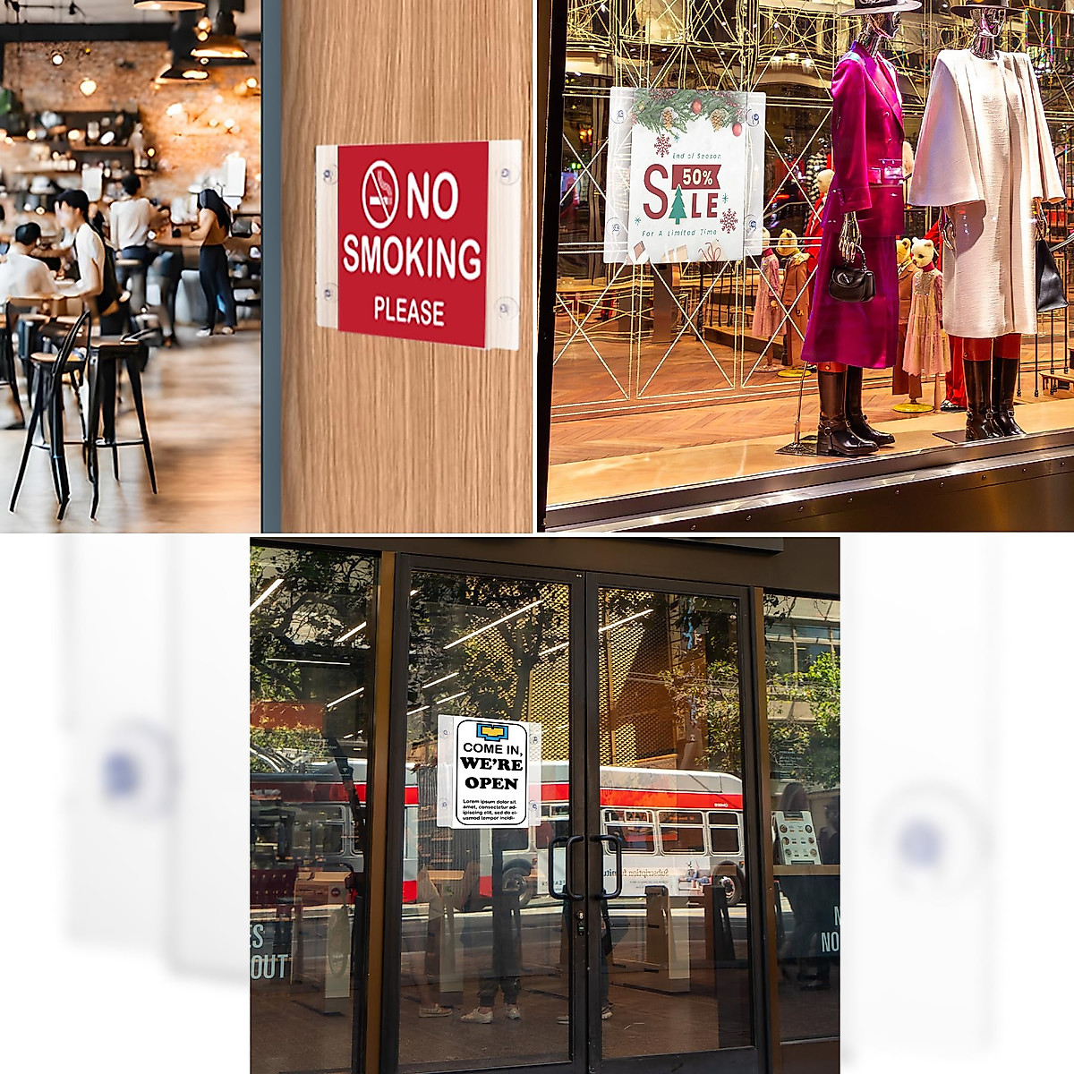 Adir Acrylic Window Sign Holder with Suction Cups 2 Pack (8.5-x-11-inch)