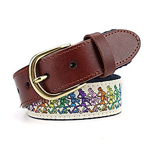 SEC.119 Grateful Dead Oatmeal Skeletons Casual Belt | Officially Licensed Apparel | Size 42