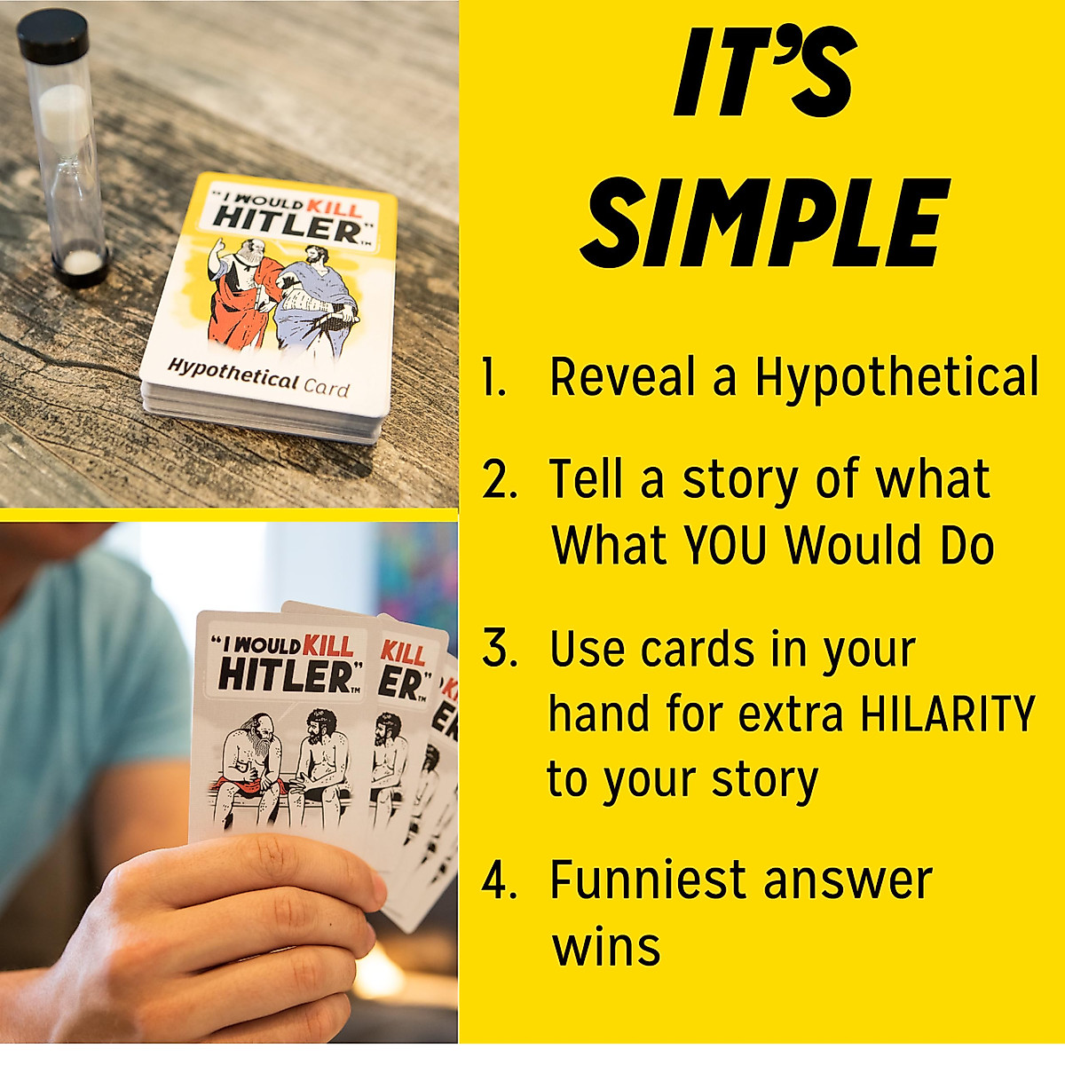 I Would Kill Hitler" - 'The What Would You Do?' Adult Party Game of Hilarious Hypotheticals - Fun Board Game for Adults - Game Night Games - Fun Game for Group Game Night Ages (3-8 Players)