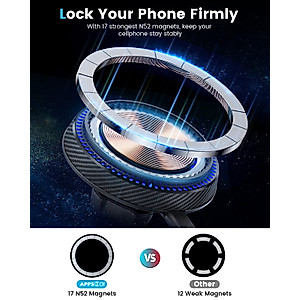 APPS2Car for Magsafe Car Mount Charger Tri-Pivot Magnetic Wireless Cup Holder Phone Mount for Car Truck with Cooling Fan Fast Charging for iPhone 15 14 13 12 Series Magsafe Case [with Car Adapter]