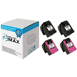 SuppliesMAX Remanufactured Replacement for HP Envy 5540/5545/5640/5660/5665/7640/7645/8000/8005 High Yield Inkjet Combo Pack (2-Black/2-Color) (NO. 62XL) (C2P05AN_2PK/C2P07AN_2PKMP)